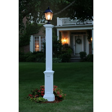 Vita 6"L x 6"W x 74"H Sturbridge Vinyl Lamp Post, White, VA94428 ...