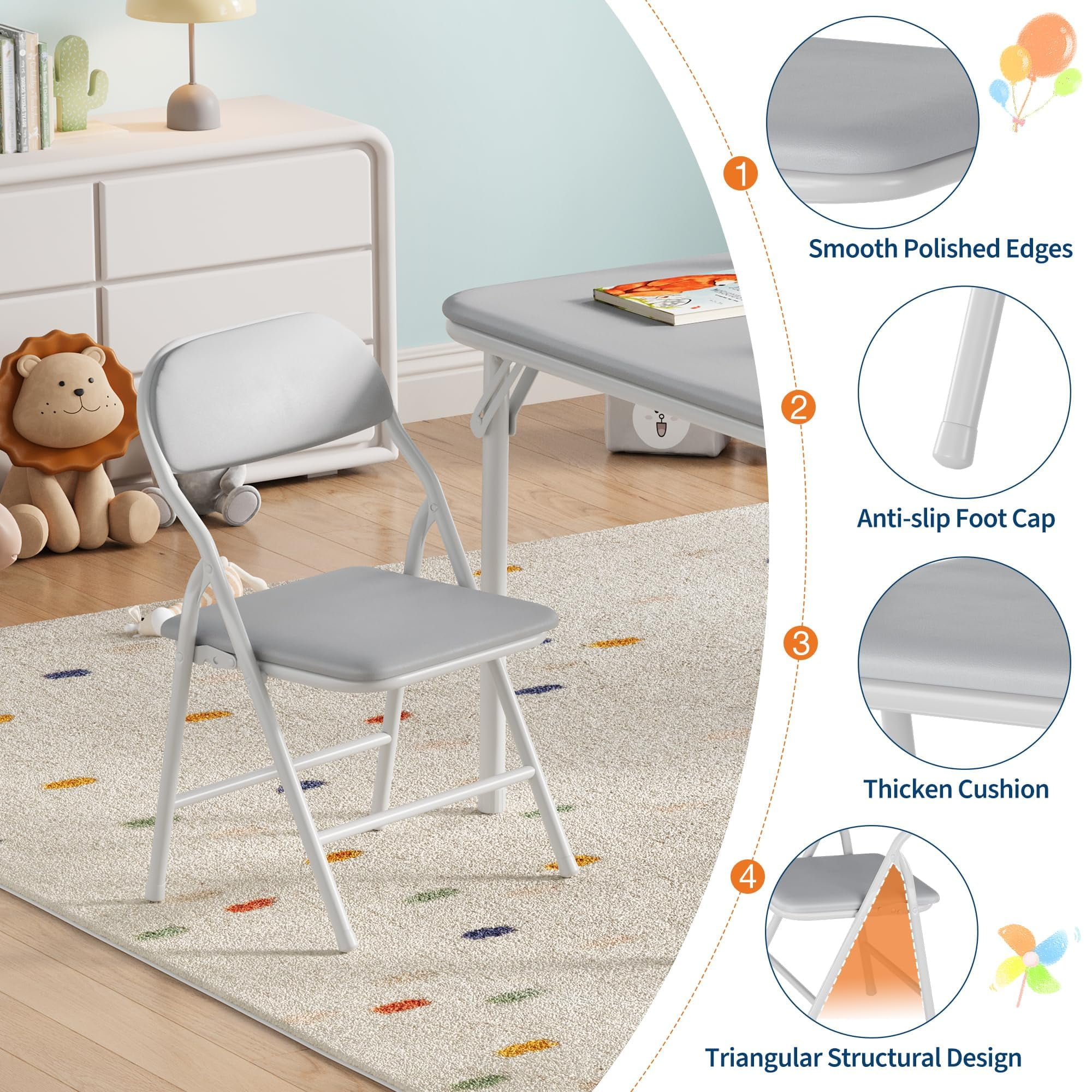 Click here for Tropow Ultra Soft Padded Kids Folding Table And 6... prices