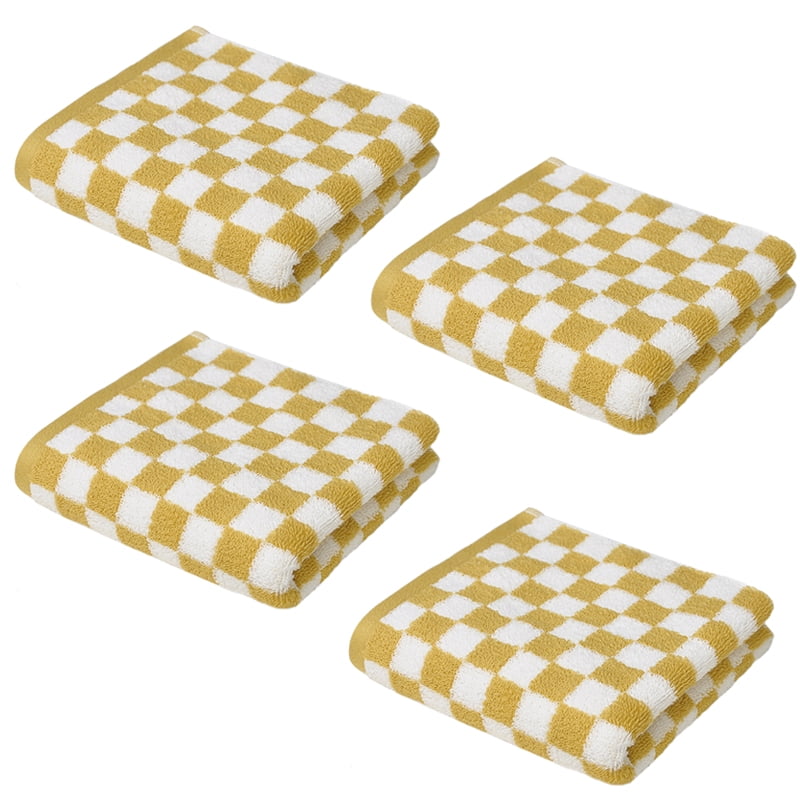 Checkered Bath Towels for Bathroom, 4 Pack Shower Towels, Super ...