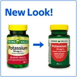 Spring Valley Potassium Dietary Supplement Caplets for Heart Health, 99 ...