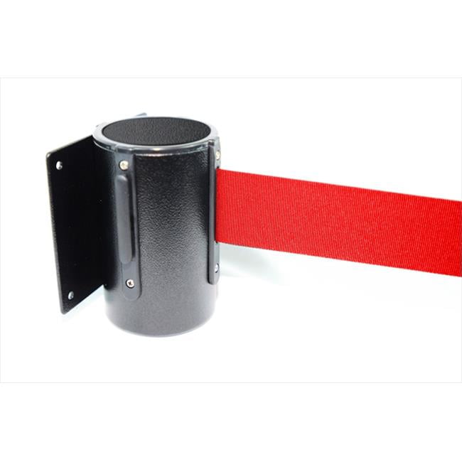 8 ft. Red Belt Wall Mounted Belt Barriers - Black Finish - Walmart.com