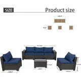 LEVELEVE 6 Pieces Outdoor Patio Furniture Sets,Rattan Conversation ...