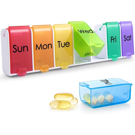 Weekly Pill Organizer, Quick-Refill Daily Pill Case,Upgraded Removable ...
