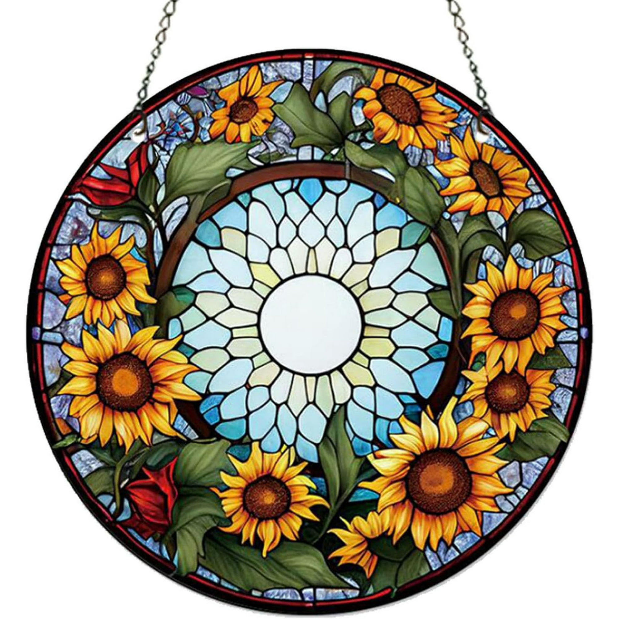 Click here for Binwennn Sunflower Suncatcher Stained Glass Window... prices