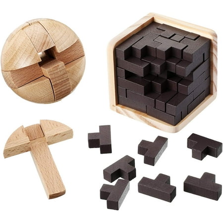 Fortunenine Wooden Brain Teaser Puzzle Set 1 Piece Wooden Brain Teaser ...