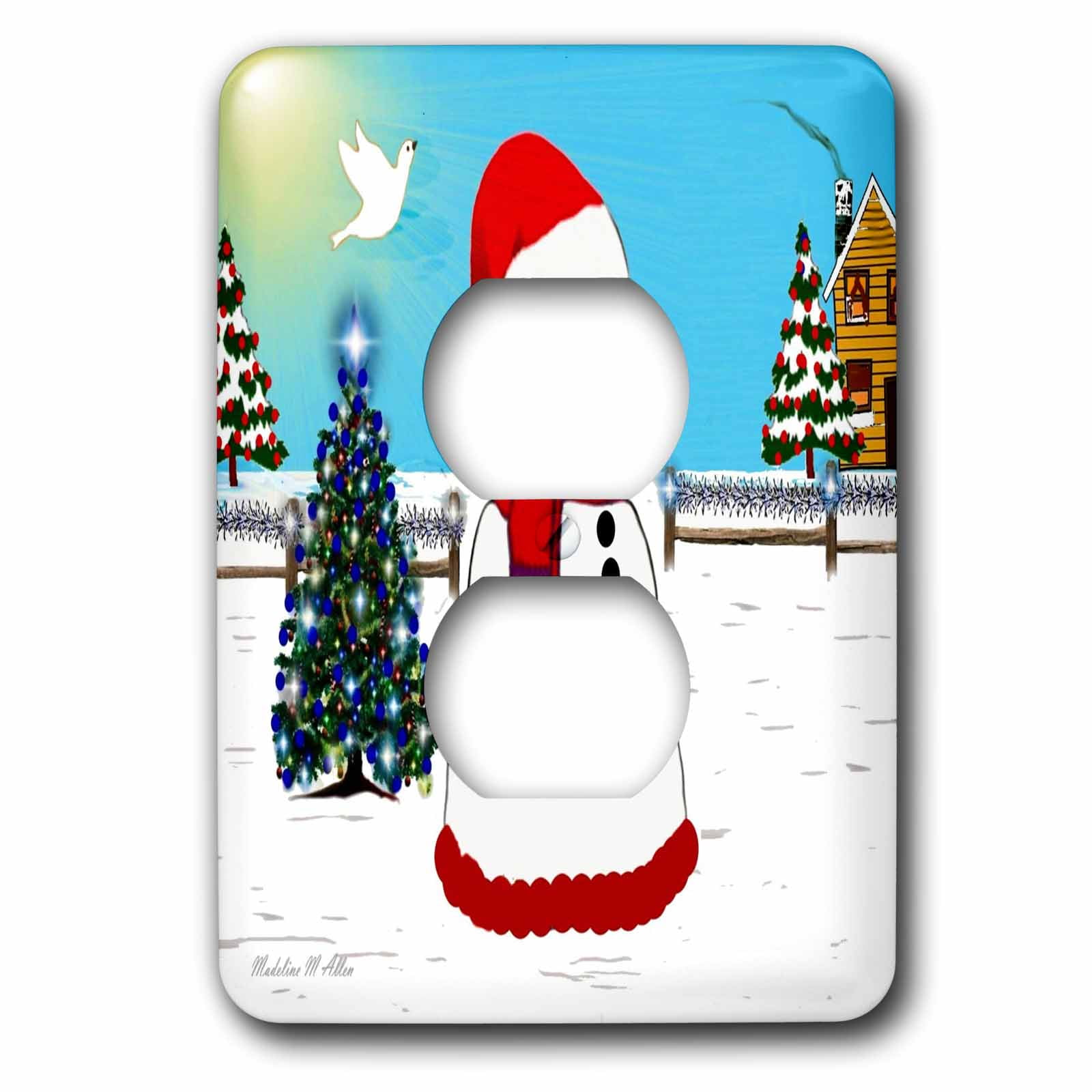 3dRose Christmas Day - Snowman - 2 Plug Outlet Cover (lsp_6508_6 ...