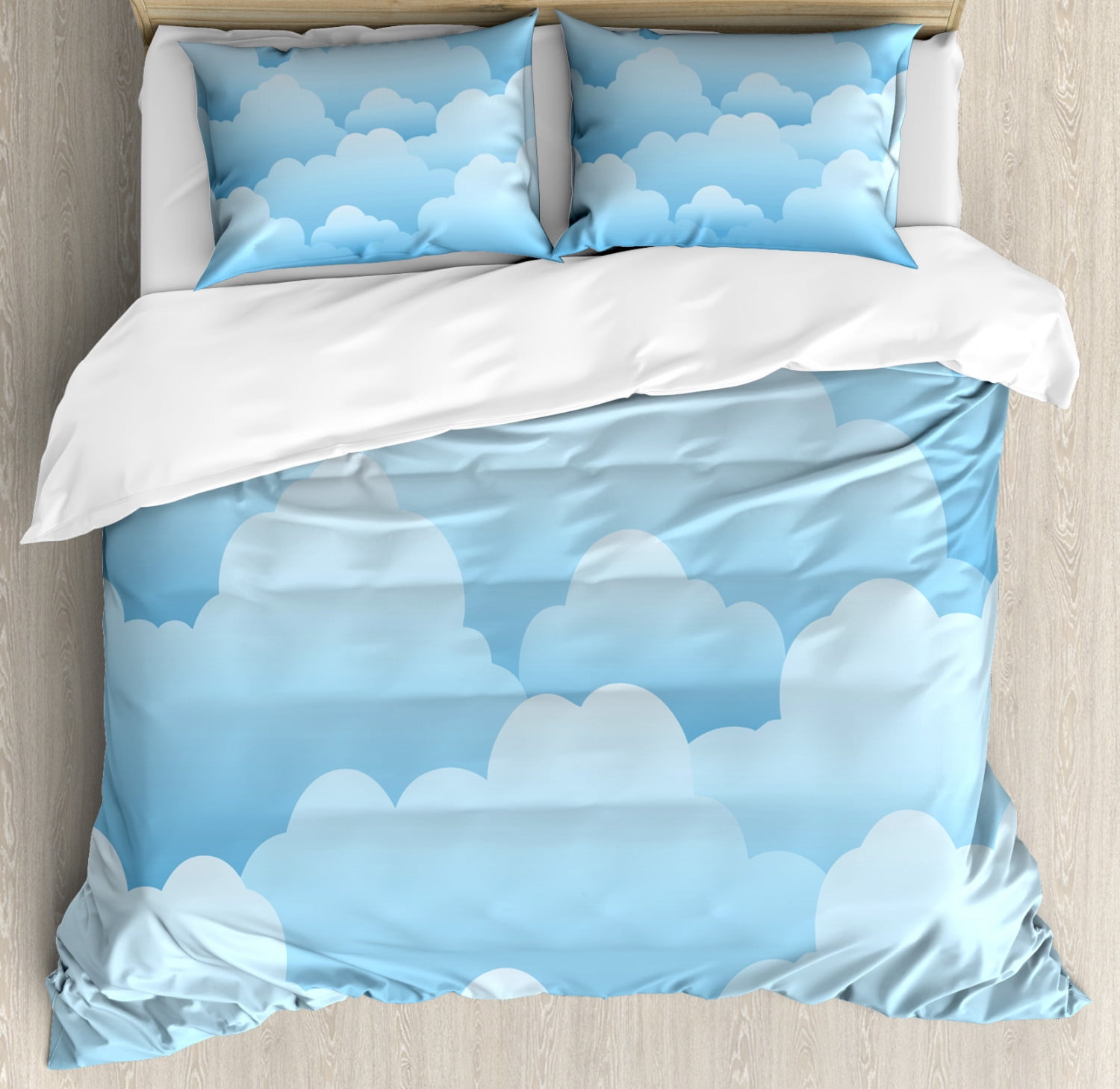 Cloud King Size Duvet Cover Set, Digital Design Consecutive Segments ...