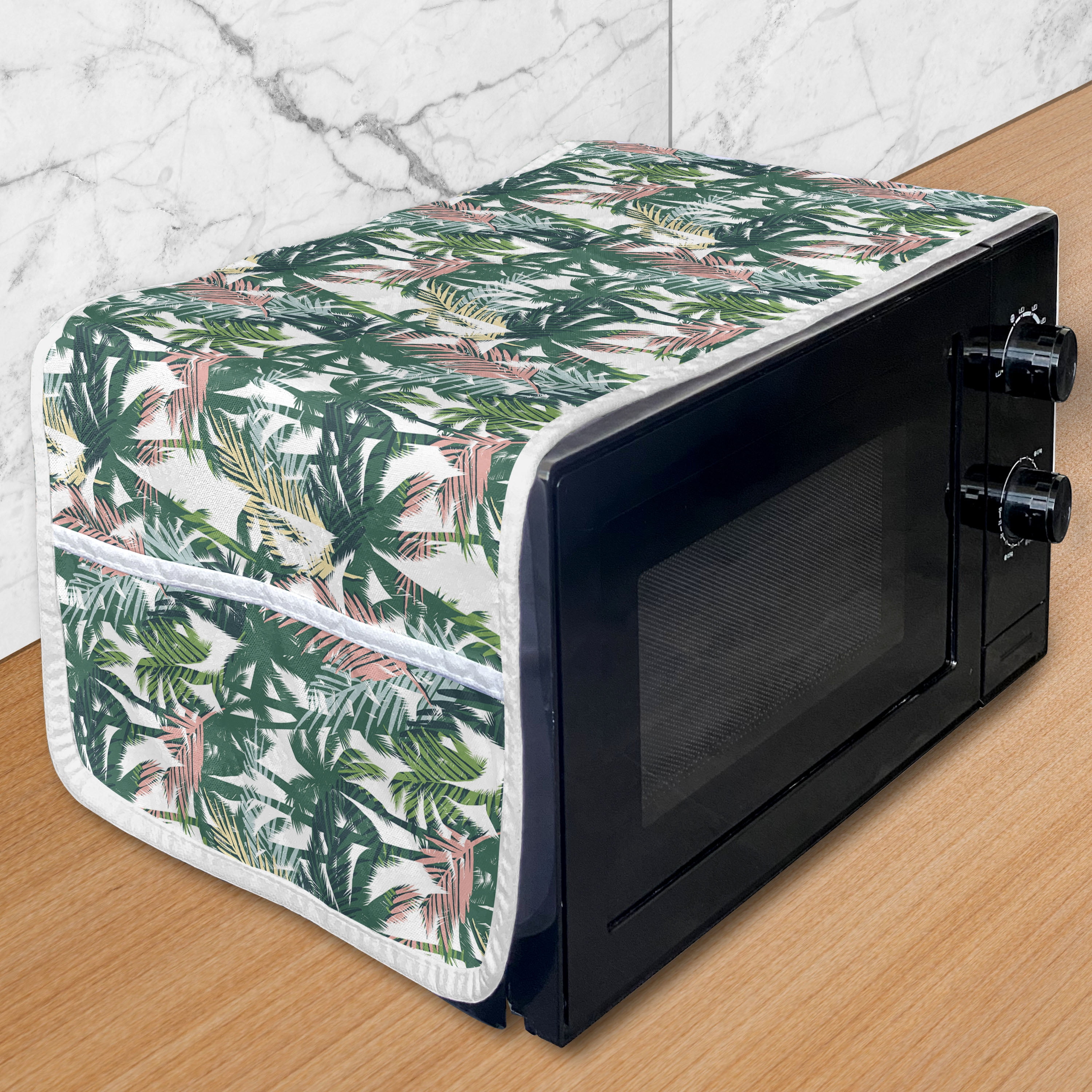 Palm Tree Microwave Oven Cover, Dreamy Abstract Jungle Foliage ...