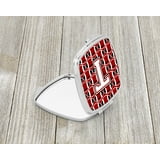 Letter T Football Cardinal and White Compact Mirror CJ1082-TSCM ...