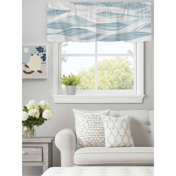 Abstract Gradient Water Ripple Valances for Windows,Kitchen Valance Rod ...