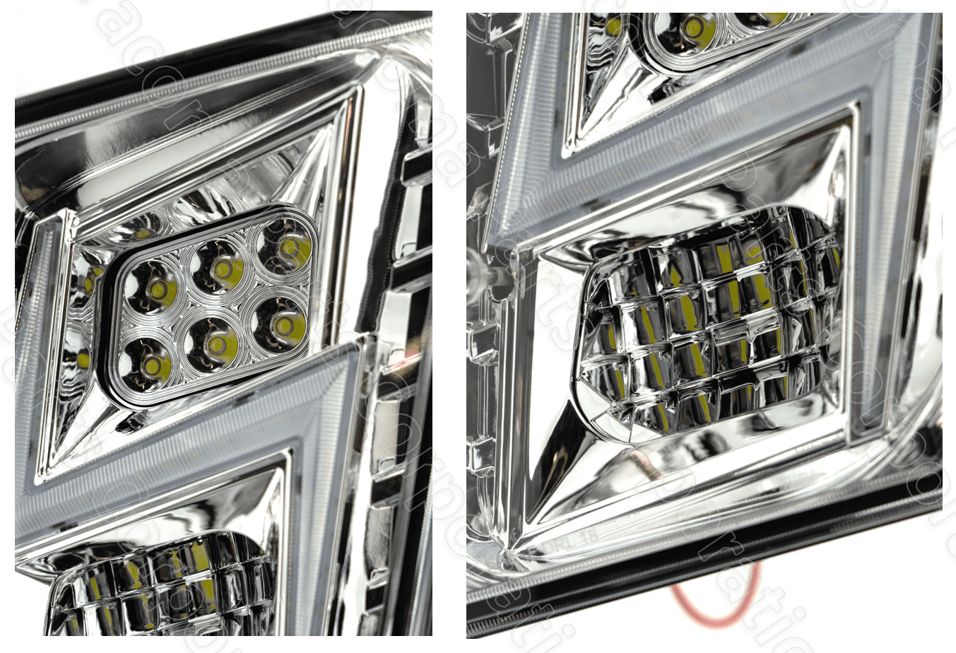 Buy Volvo VNL 2004-2017 Semi Truck Bumper Fog Lights CHROME Housing LED ...