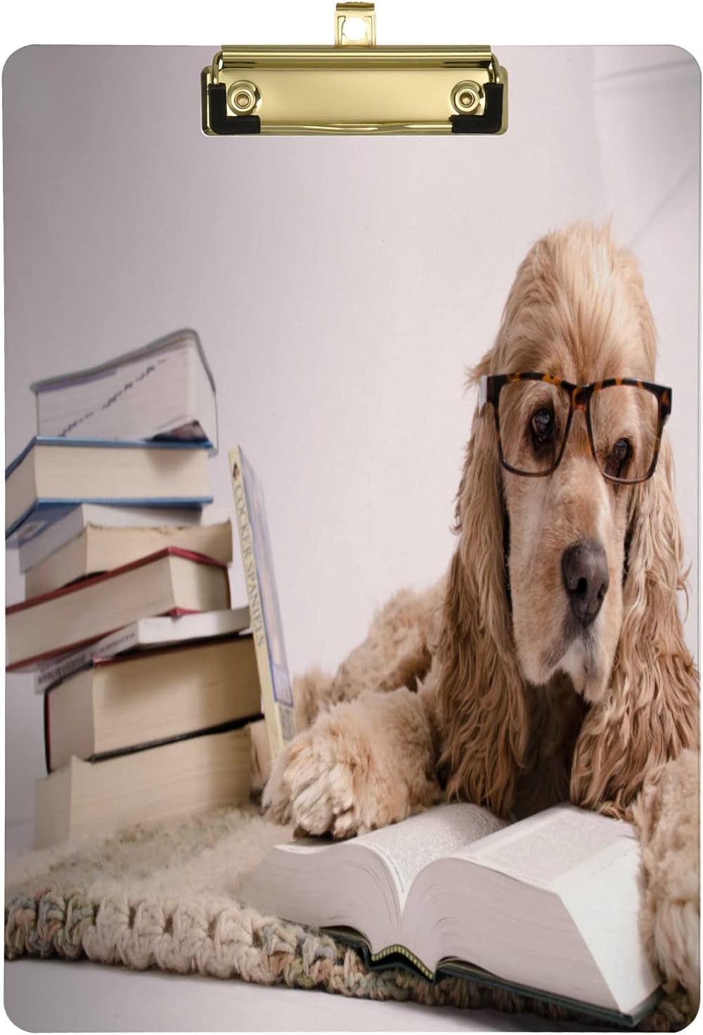 FMSHPON Funny Dachshund Dog Reading Book Clipboard Hardboard Wood ...