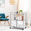 4-Drawer Rolling Storage Cart with 2 Shelves, Mobile Utility Cart with ...