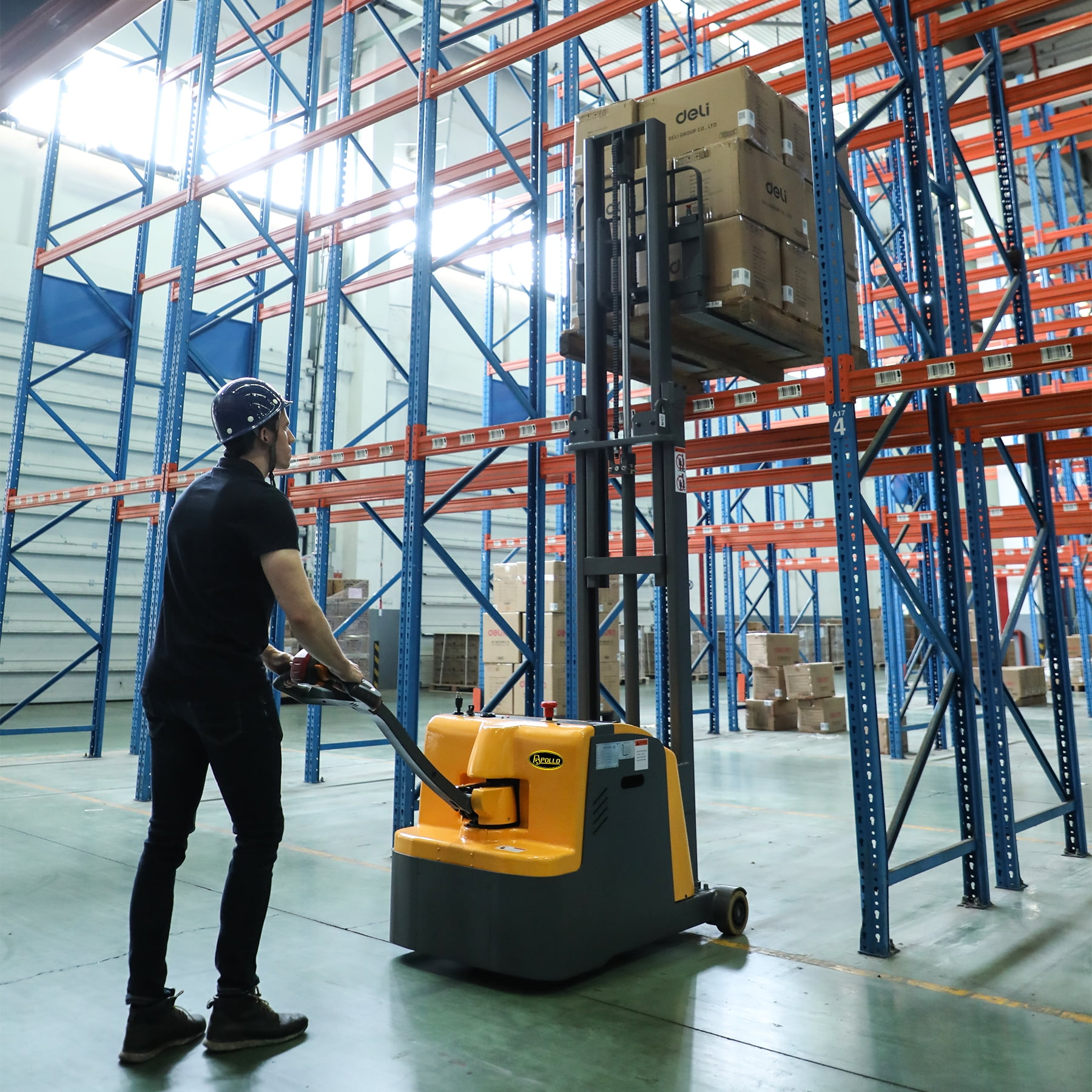 Apollolift Electric Counter-Balanced Walkie Stacker 2200lbs Capacity 98 ...