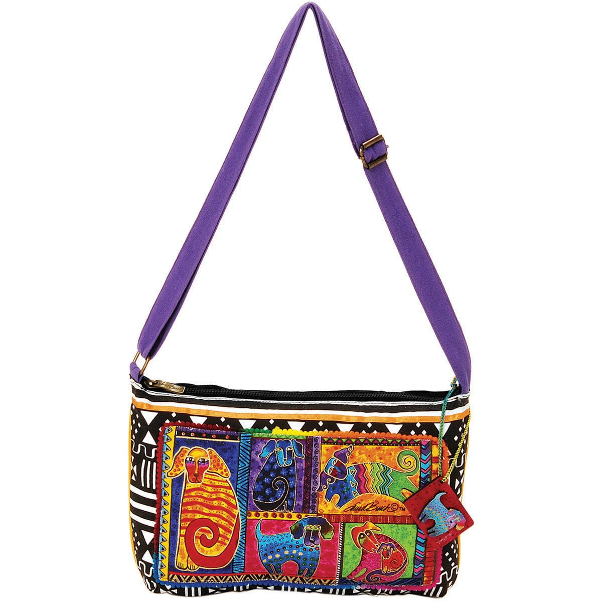 Click here for Laurel Burch Medium Crossbody Zipper Top 15X10-Dog... prices