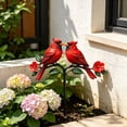 1 Pack Garden Stake with Red Cardinal Design, 35cm/13.78in Metal Yard ...