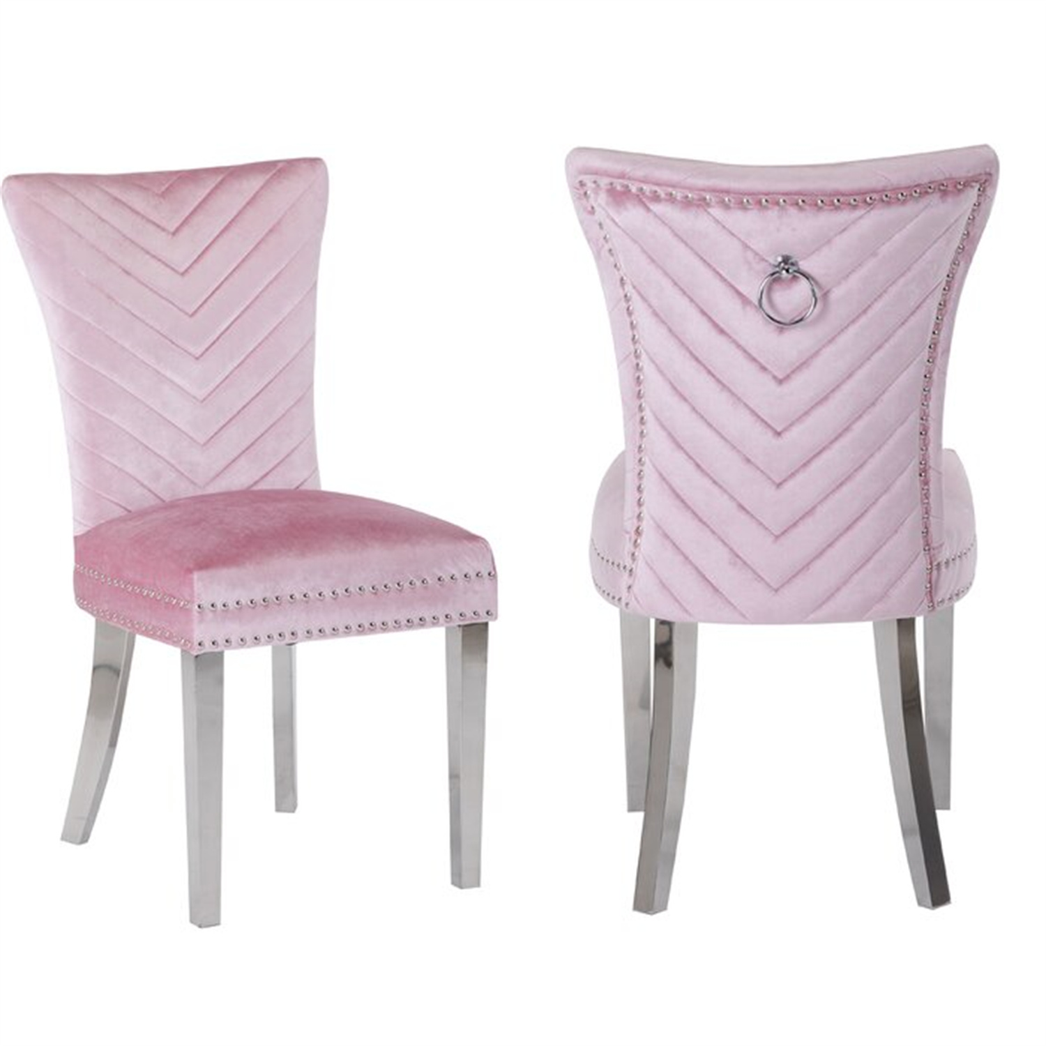 Set of 2 Velvet Dining Chairs, Modern High-end Tufted Upholstered ...