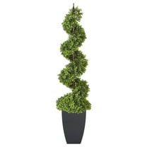 5 ft. Topiary Spiral Boxwood Artificial Tree - Walmart.com
