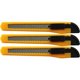 3 Yellow Utility Knife Box Cutters Heavy Duty Industrial Strength ...