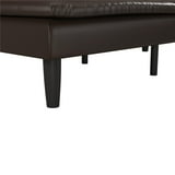 Mainstays Memory Foam Futon with Cupholders and USB, Dark Brown Faux ...