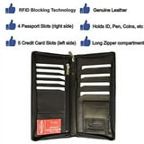 RFID Blocking Travel Wallet & Family Passport Holder Genuine Leather ...