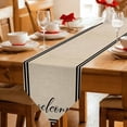 Beige Welcome Table Runner Linen Burlap Table Runner 70 Inches Long ...