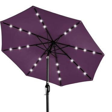 Best Choice 10ft Solar LED Lighted Patio Umbrella w/ Tilt, UV-Resistant ...