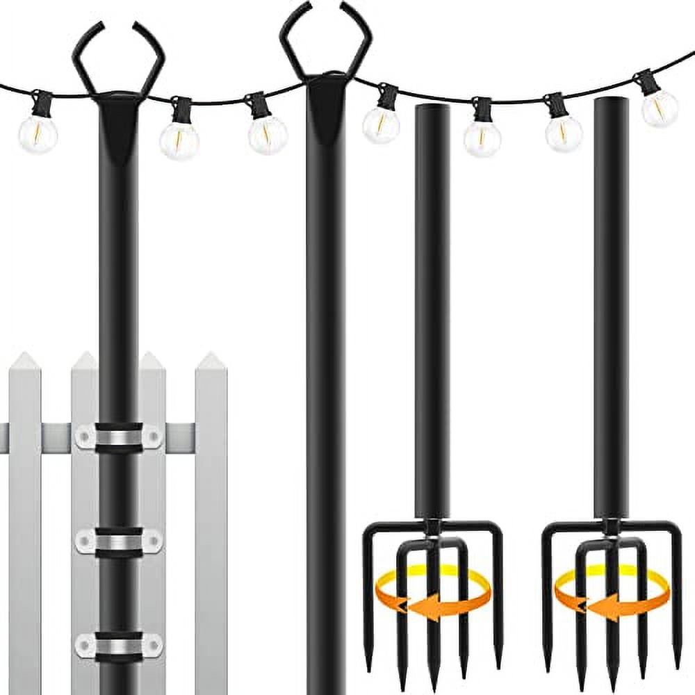 Click here for Mutovlin 2 Pack String Light Poles 10 Ft Light Pol... prices