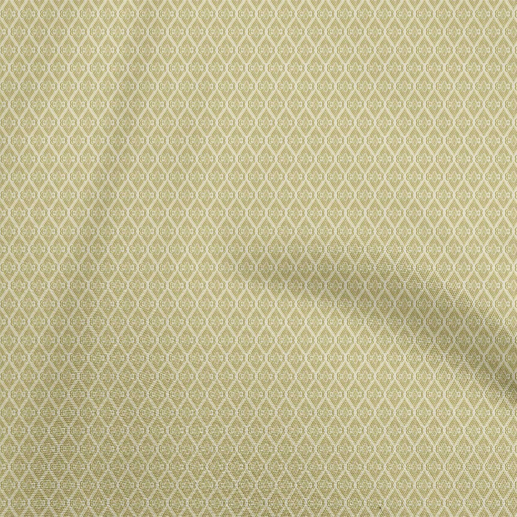 oneOone Viscose Chiffon Olive Green Fabric Asian Ornamental Tile Diy ...