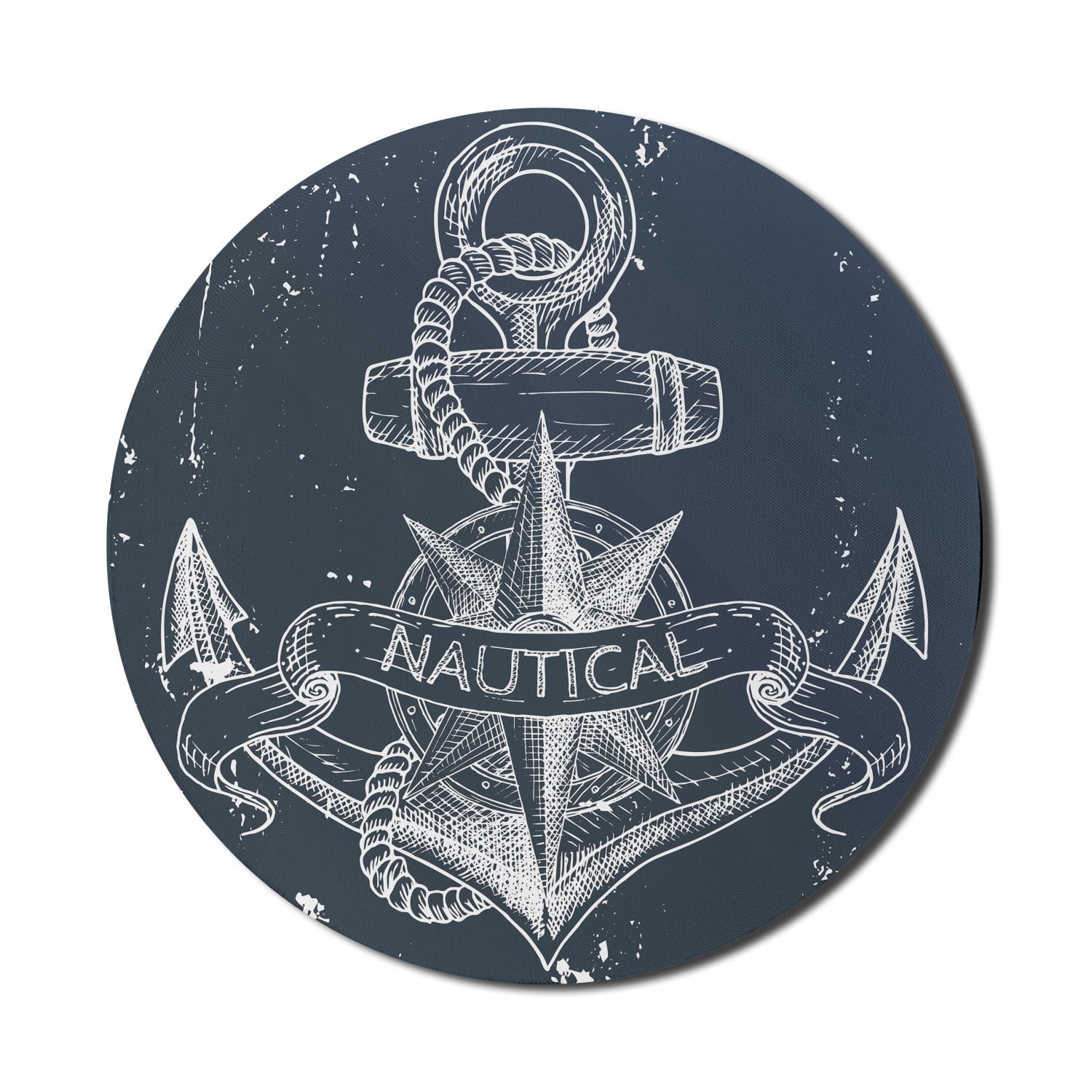 Marine Mouse Pad for Computers, Nautical Knot Compass Anchor Pattern ...