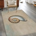 Conch Washable Area Rugs 3'x5', Vintage Yellow Conch Gradient Brown ...