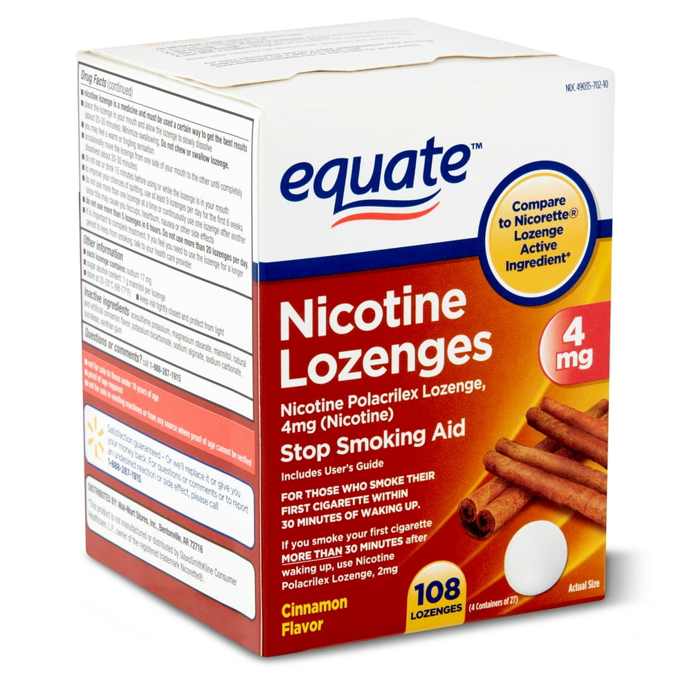 Equate Cinnamon Flavor Nicotine Lozenges 4 Mg 108 Count