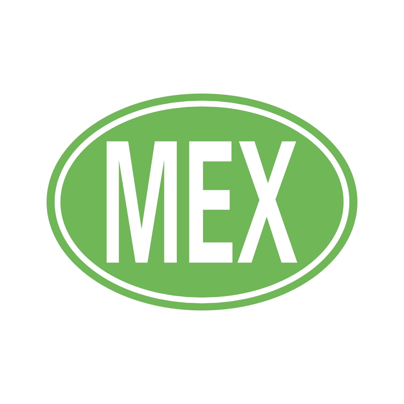 Mexico Oval Sticker Decal Die Cut - Self Adhesive Vinyl - Weatherproof ...