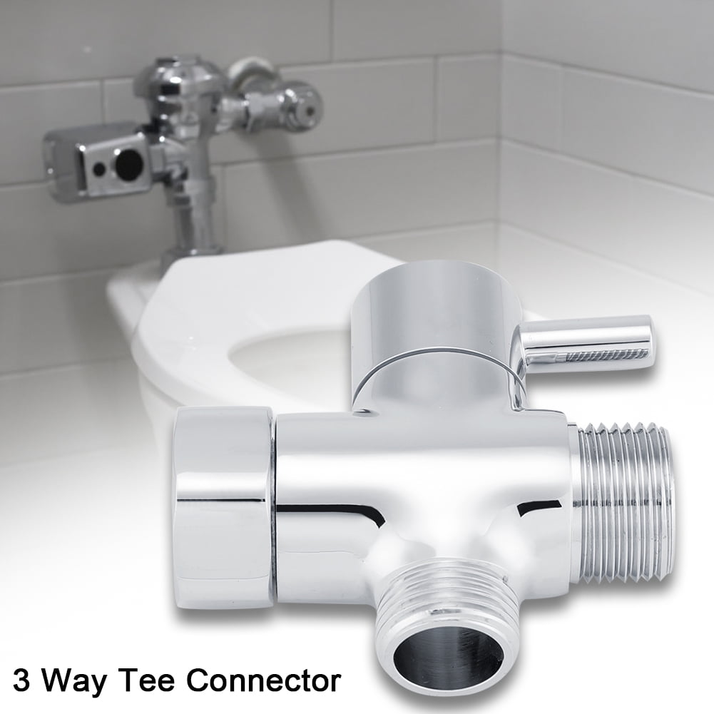 Ylshrf Chrome Brass 3 Way Tee Connector T Adapter Shut Off Valve For