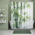 Bamboo Shower Curtain Green Bamboo Forest Tree Chinese Traditional ...