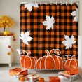 Bathroom Shower Curtain Autumn Pumpkin Maple Leaves Waterproof Shower ...