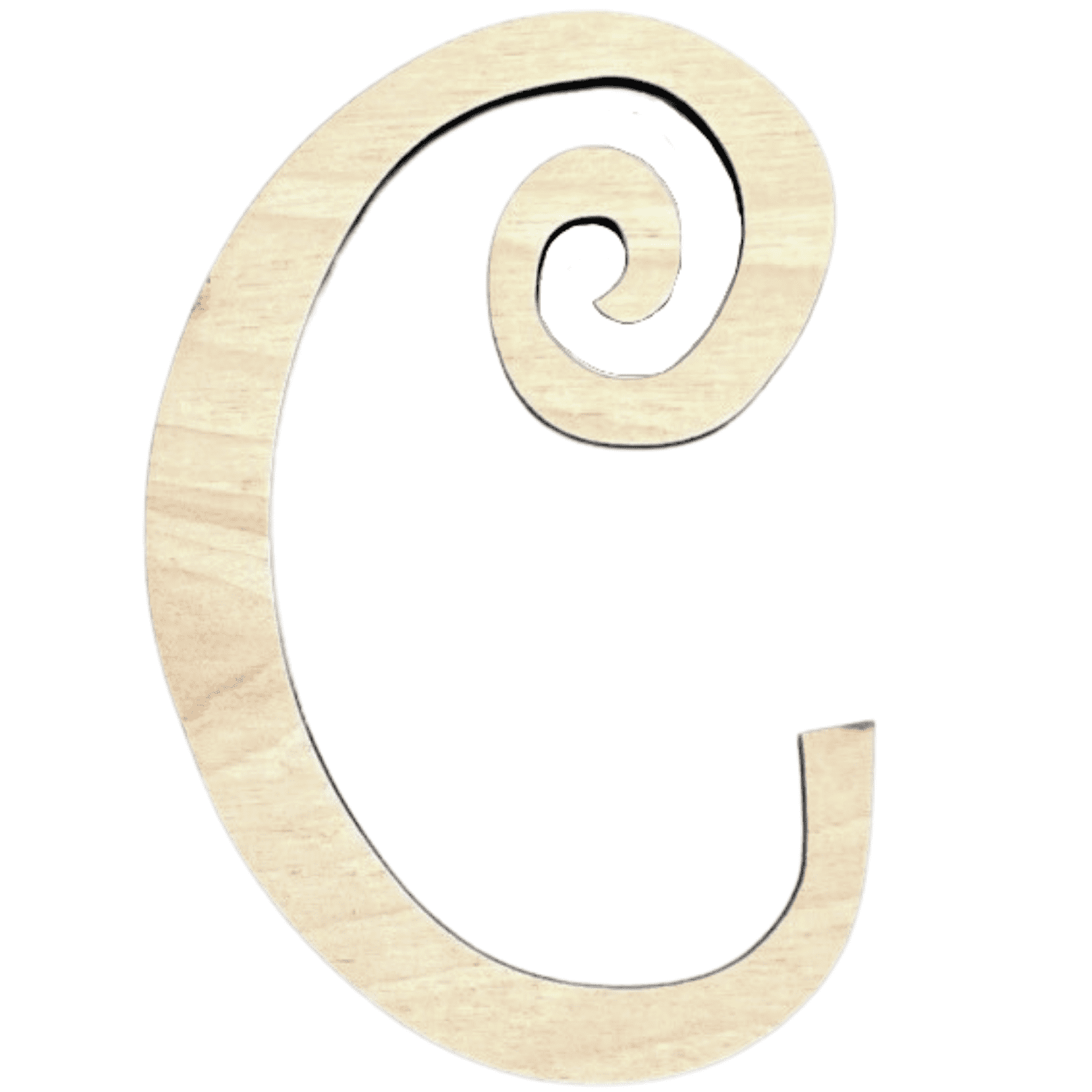 Krafty Supply - 8" Tall Birch Letter C | 1/4" Birch Plywood |Curlz ...
