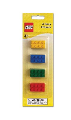 Lego Brick Eraser 4 Pack (1903199) - Walmart.com