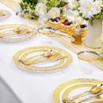 210Pcs Gold Plastic Dinnerware Set - Disposable Plates, Cups, Napkins ...