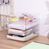 Tomorotec Desk Letter Tray Set, A4 Size Clear PET Stackable Document ...