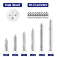 200 PCS #4 x 1-1/4" Pan Head Self Tapping Screws, White Head Wood Screw ...