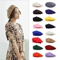 Color Stretchy Berets Caps Winter Warm Knitted Hats For Women Men Soft ...
