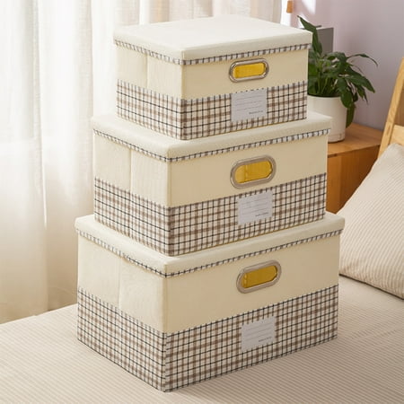 Yipa 1/3Pcs Stackable Storage Box Handle Folding Containers Cloth ...