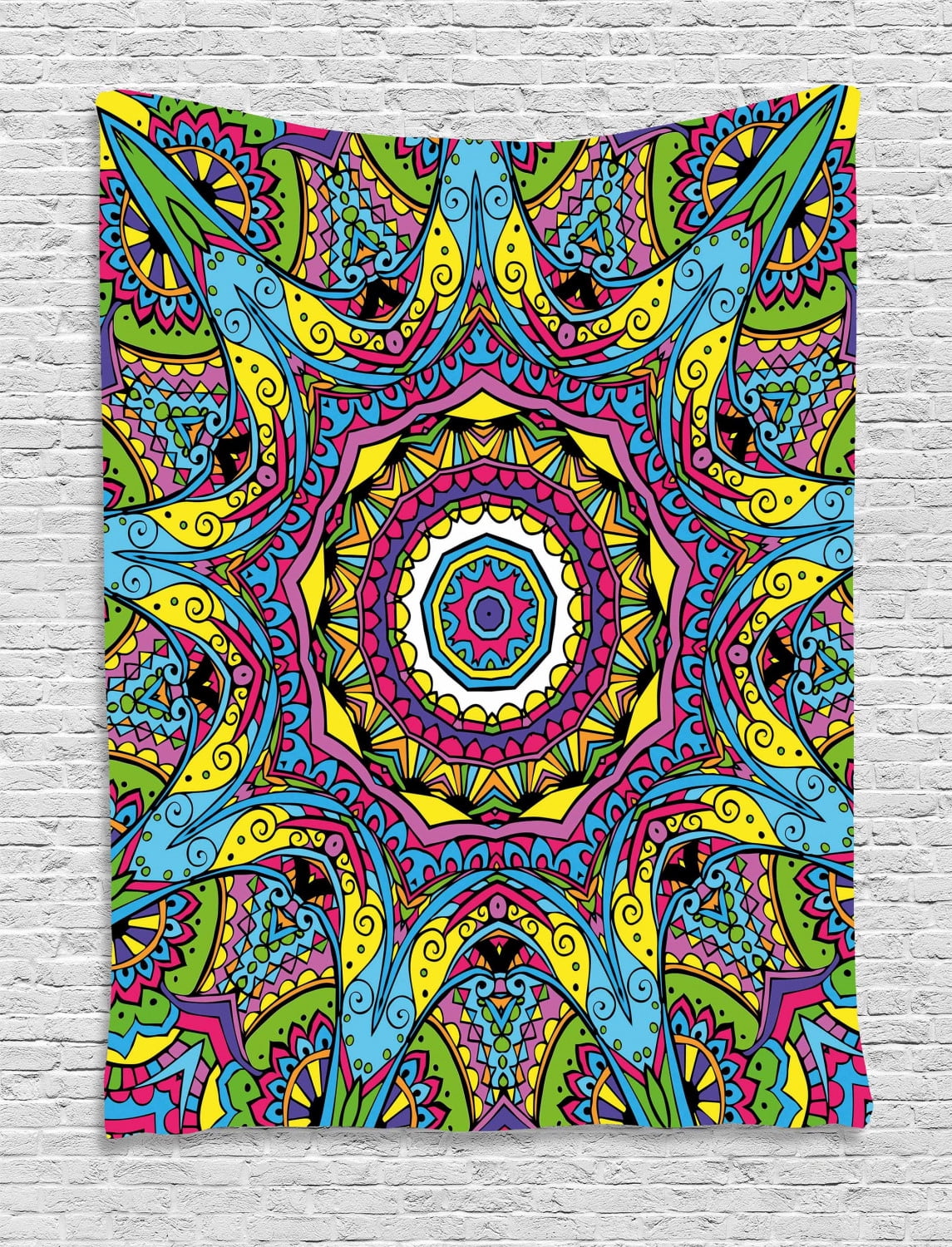 Psychedelic Tapestry, Abstract Unusual Figure with Color and Form ...