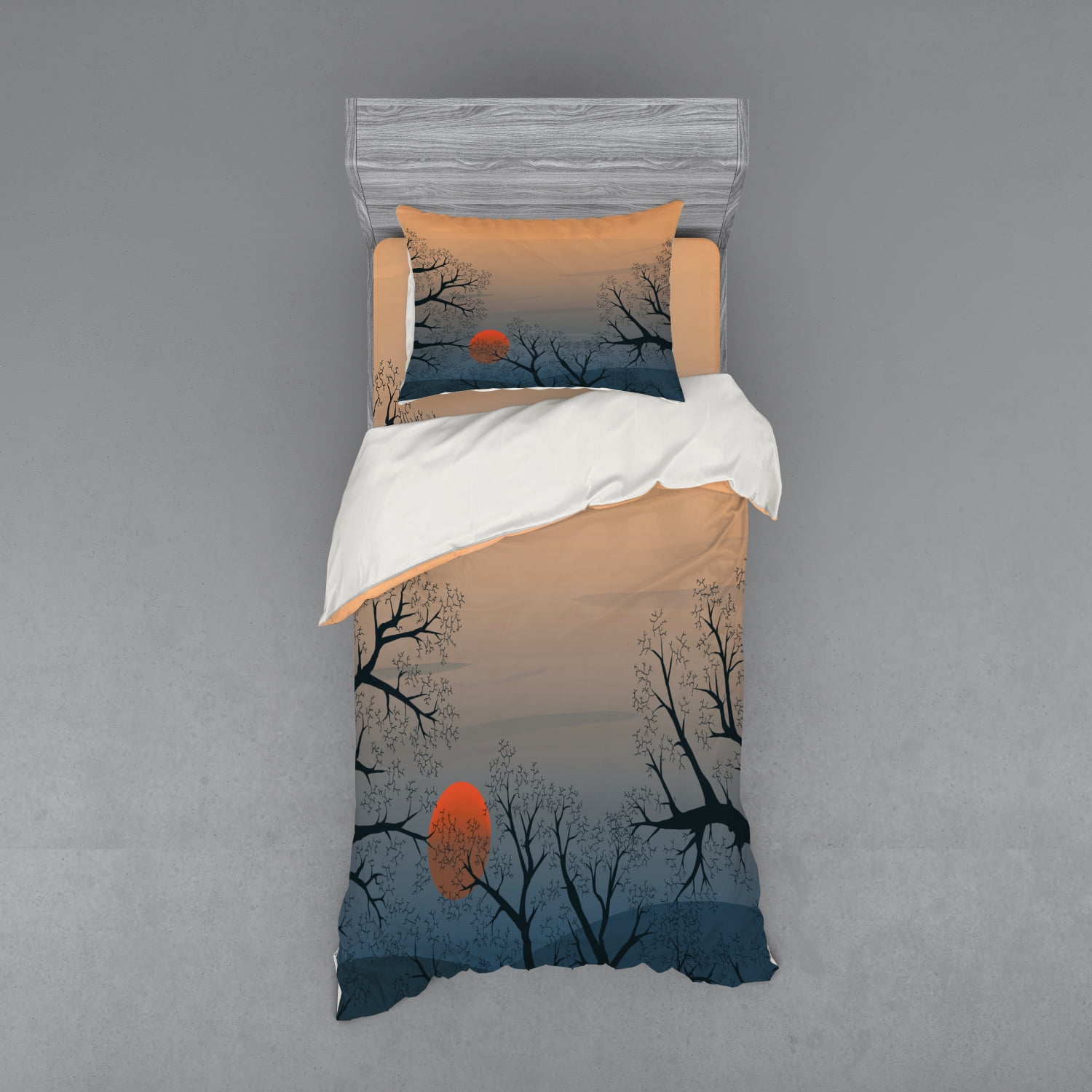 Ambesonne Tree Bedding Set 3 Pcs, Sunrise Branches Misty Sky, Twin ...