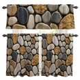 Abstract Cobblestones Pattern Curtain Tier and Valance Set 3 Piece ...