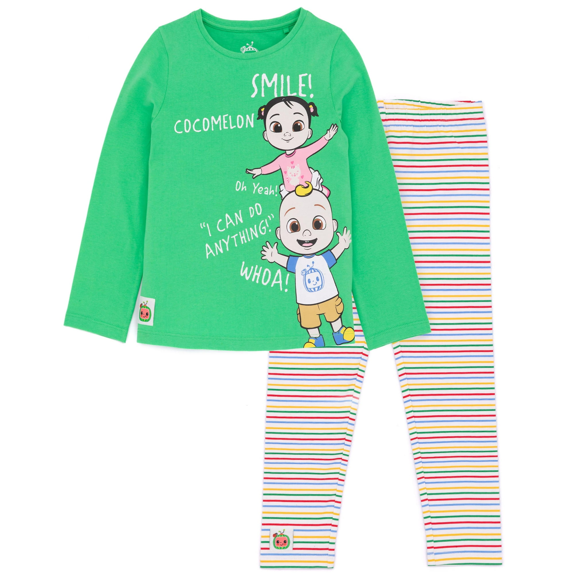 Click here for Cocomelon Unisex Kids Green T-Shirt And Legging Se... prices