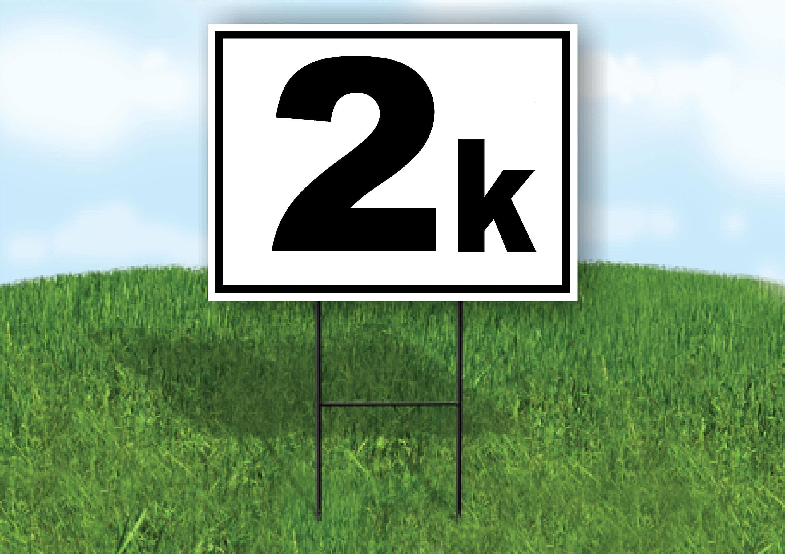 Double Sided Sign Kilometer 2 K Distance Marker Running Race Black ...
