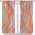 70s Retro Abstract Floral Curtains Colorful Vintage Groovy Geometric ...