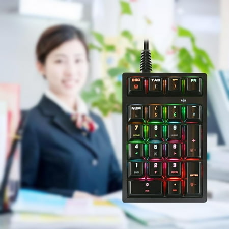 Compact K21 Mechanical Numeric Keypad 21 Keys Blue Switches RGB ...